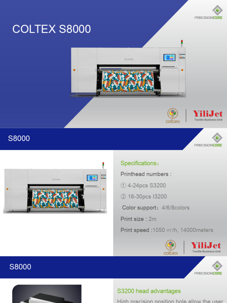 Coltex S8000 Printer Specifications | PDF | Printer (Computing) | Manufactured Goods