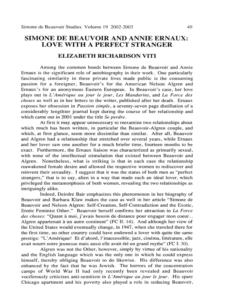 Journals Sdbs 19 1 Article-P49 7-Preview | PDF | Simone De Beauvoir