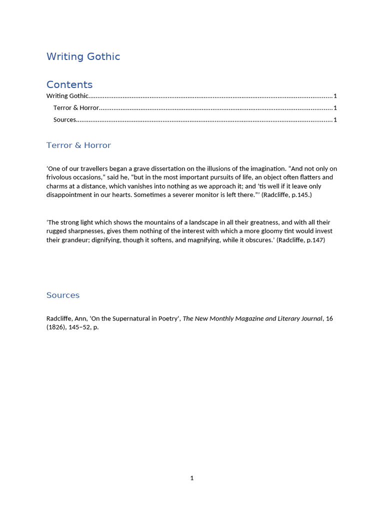 Writing Gothic | PDF