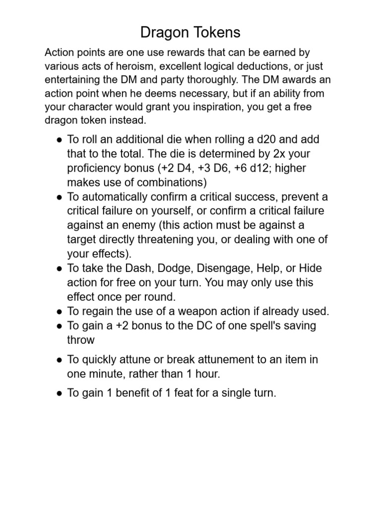 Dragon Tokens and Heroic Inspiration | PDF | Role Playing | Gaming