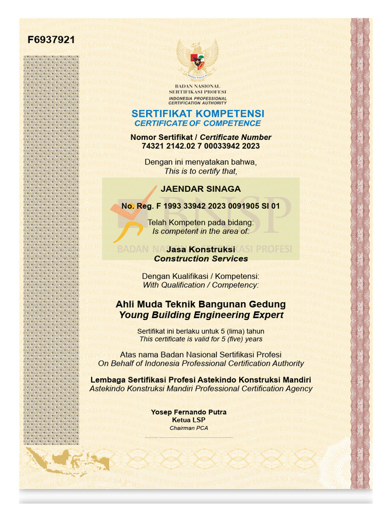 Sertifikat SKK | PDF