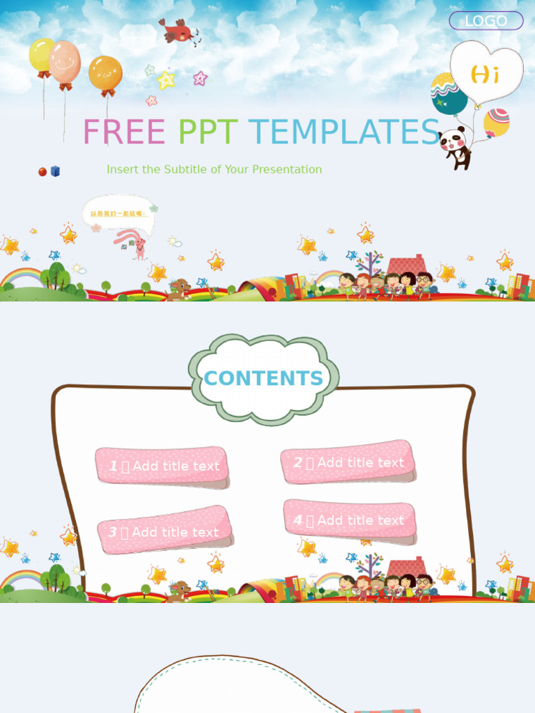 Cartoon Children Education Powerpoint Template | PDF | Utility Software ...