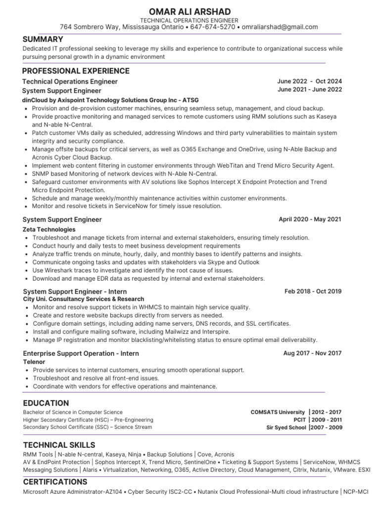 OMAR ALI ARSHAD - Resume | PDF | Cloud Computing | Computer Security