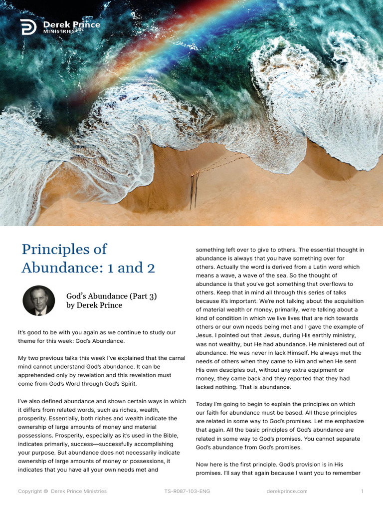 TS-R087-103-EnG Principles of Abundance: 1 and 2 | PDF | Jesus | Moses