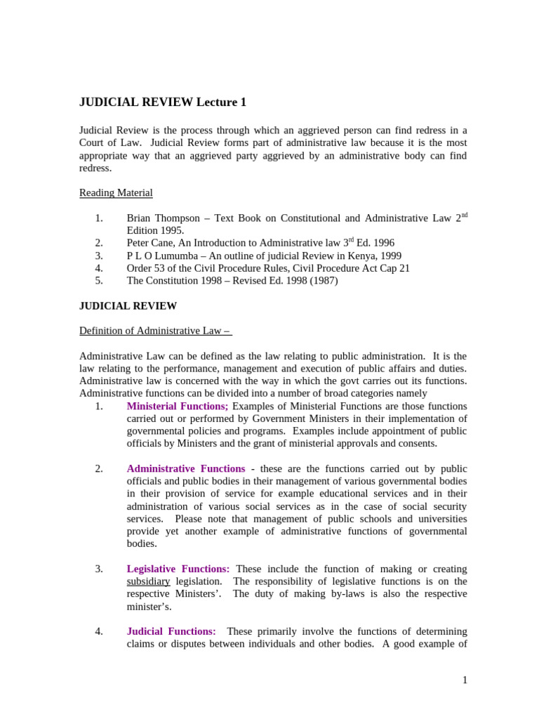 Judicial Review Lessons | PDF | Certiorari | Writ Of Prohibition