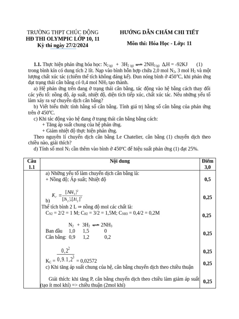 2023-2024 HSG Hóa 11 CT CHÚC Đ NG - HDC | PDF