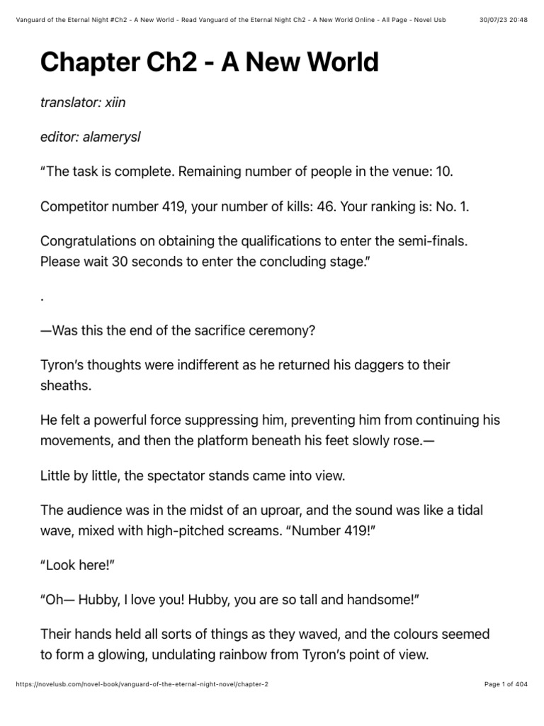 Vanguard of the Eternal Night Ch2 Summary | PDF