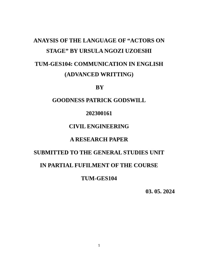 Anaysis of The Language of | PDF | Syntax | Semantics