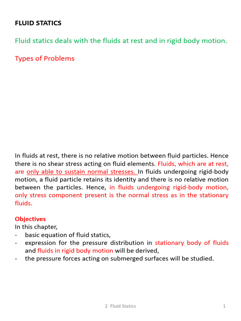 ZME303 2 Fluid Statics_2 | PDF | Buoyancy | Pressure