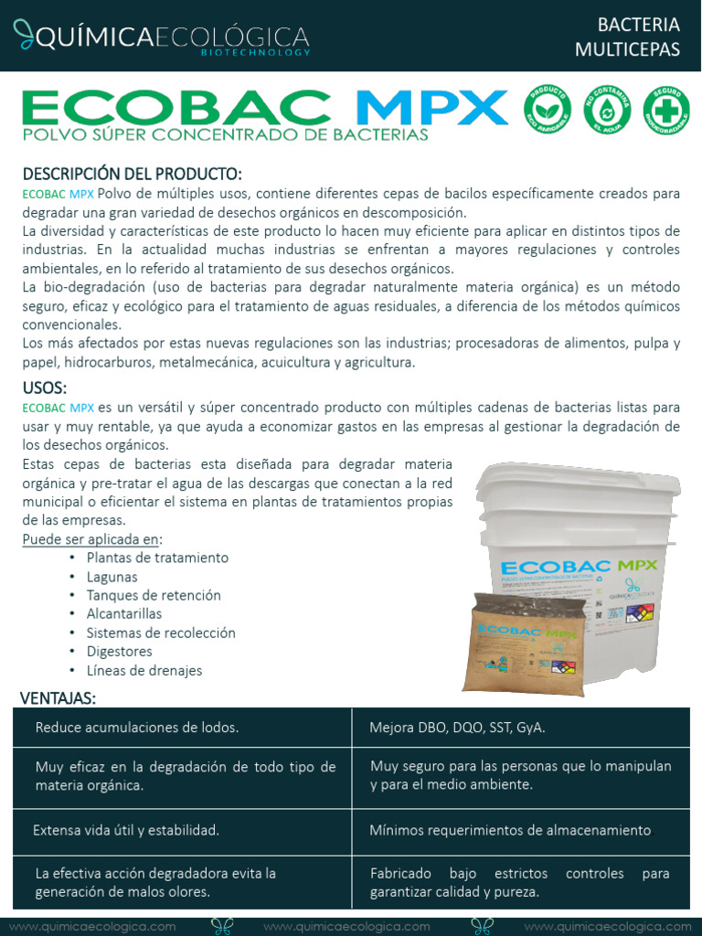 Bacteria - H T - Ecobac-Mpx | PDF | Residuos | Aguas residuales