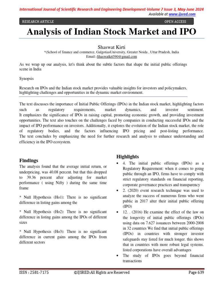 Published Research Paper | PDF | Initial Public Offering | Entrepreneurship