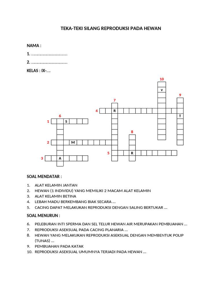 TTS Reproduksi Hewan Kelas IX | PDF