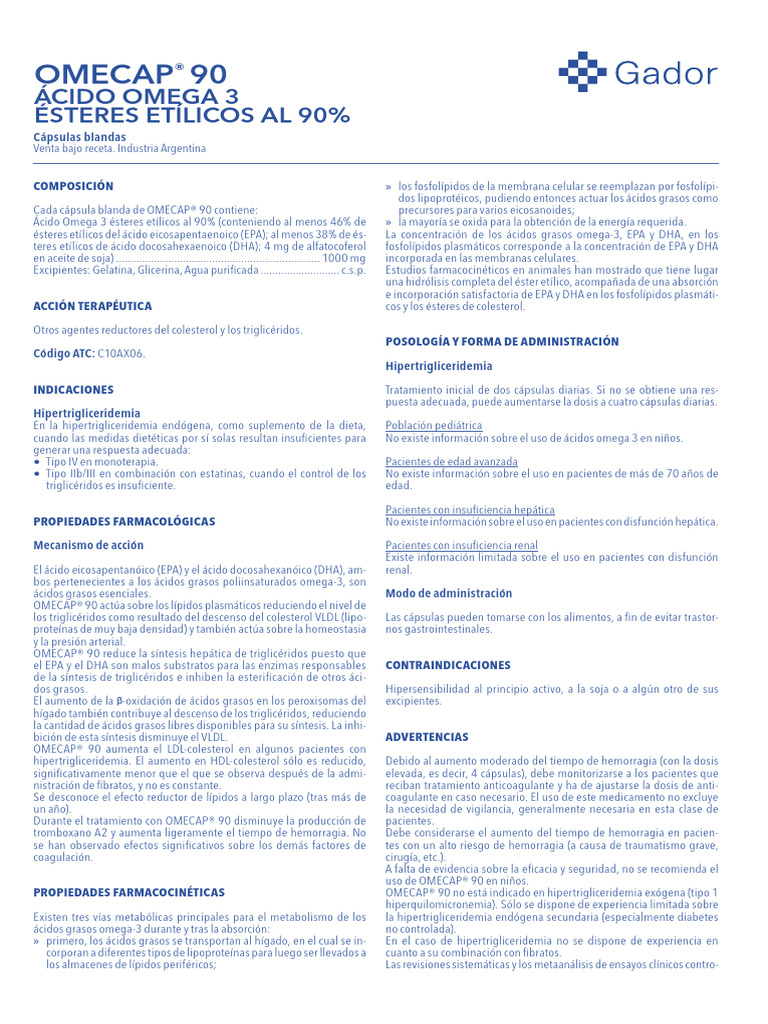 Contraindicaciones de OMECAP 90 | PDF | Medicina CLINICA ...