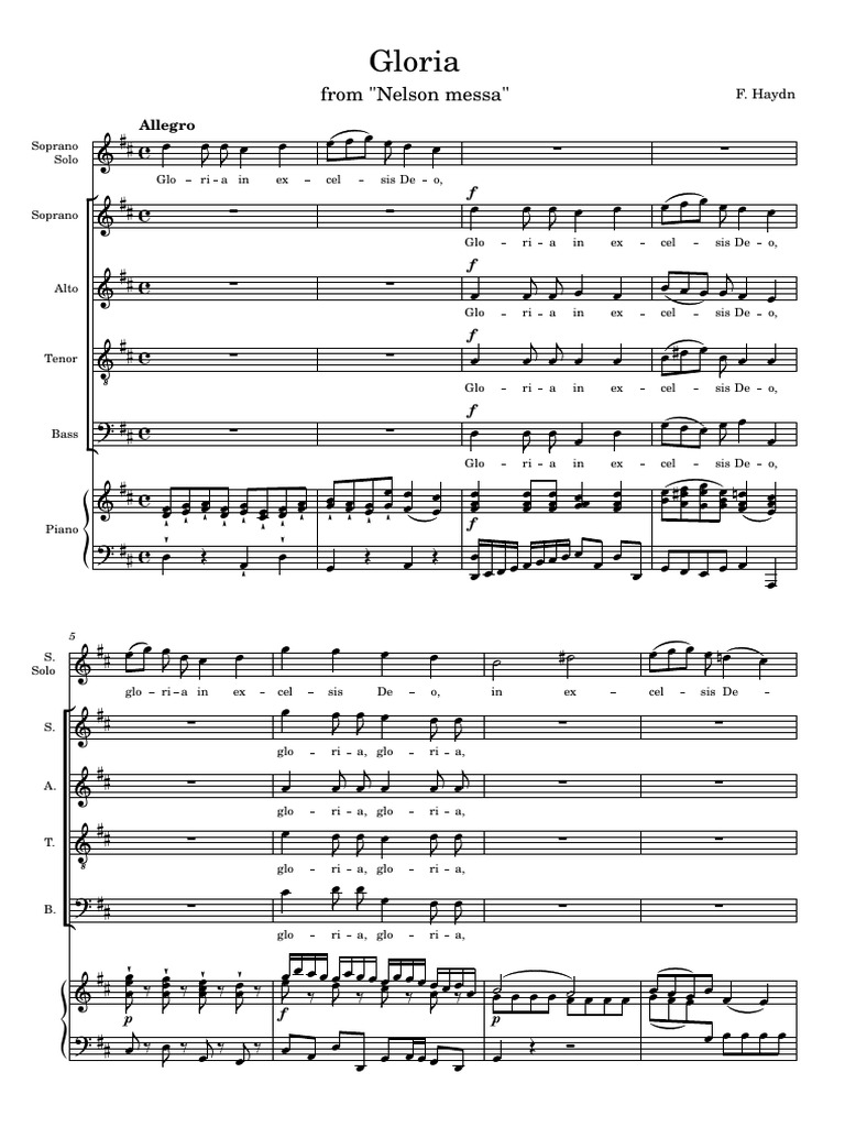 Lord_Nelson_Mass__-_Gloria_-_Joseph_Haydn | PDF | Choral Music | Vocal ...