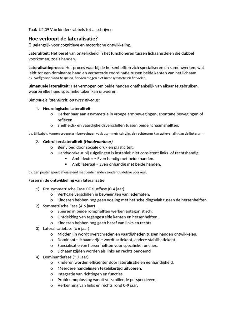 Taak 1.2.09 Van Kinderkrabbels Tot ... Schrijven | PDF