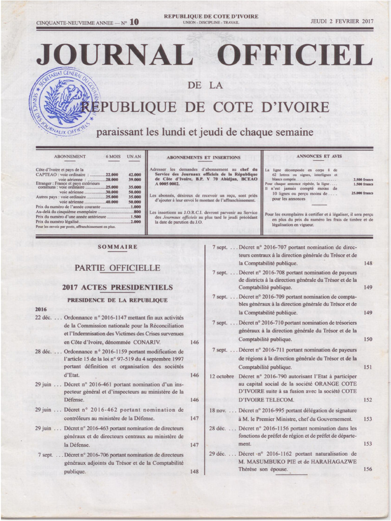 Journal Officiel | PDF
