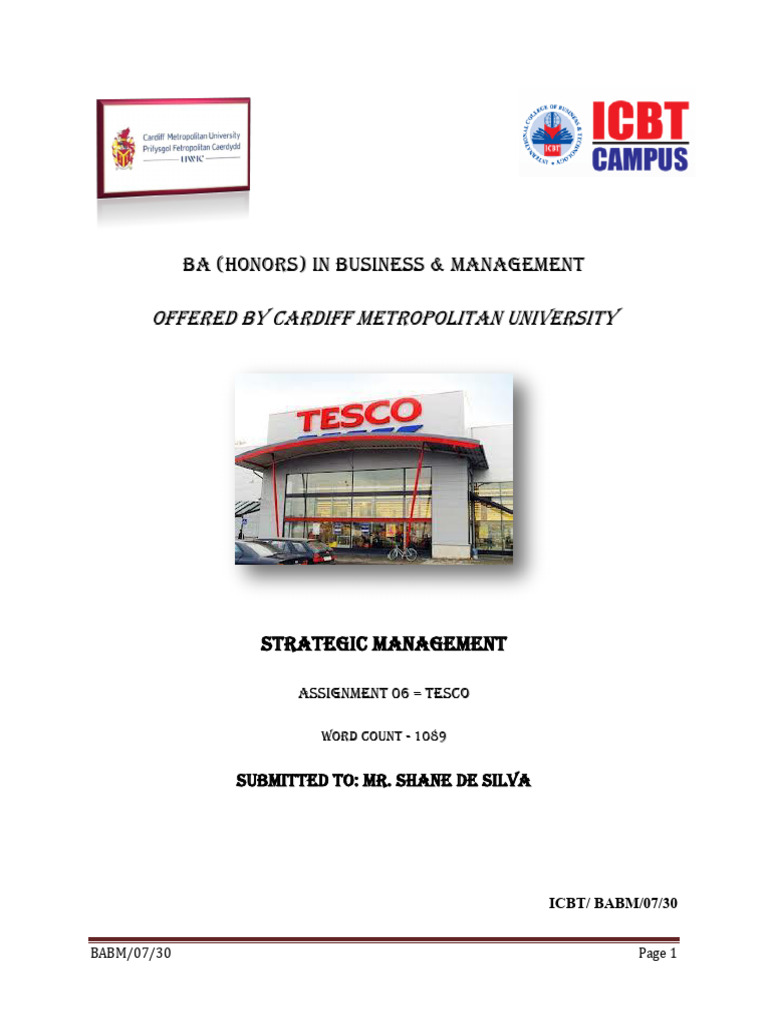 Tesco's Strategic Management Analysis | PDF | Tesco | Strategic Management