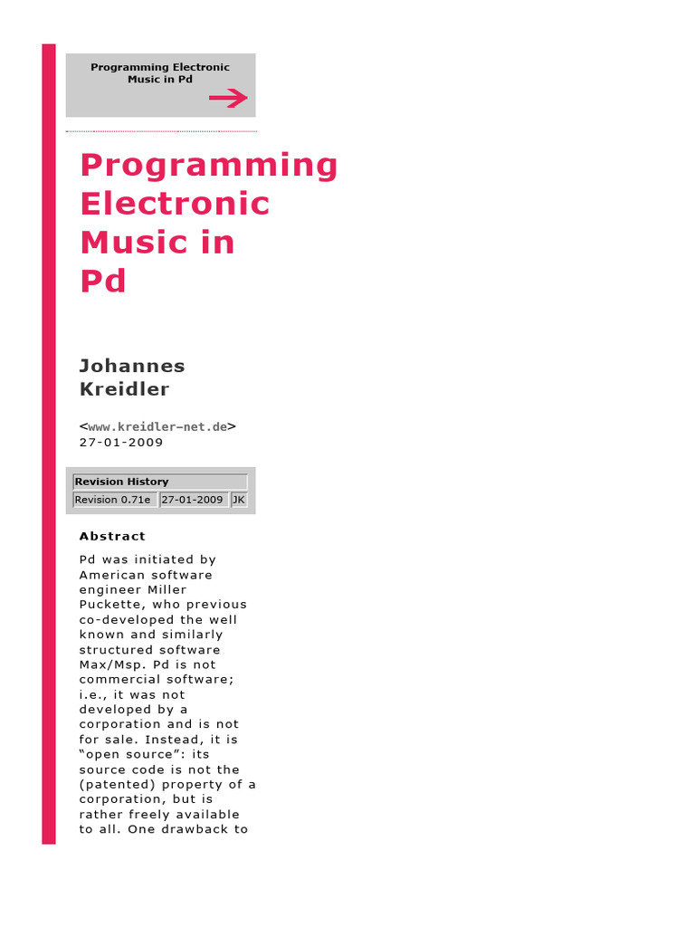 Programming Electronic Music in PD | PDF
