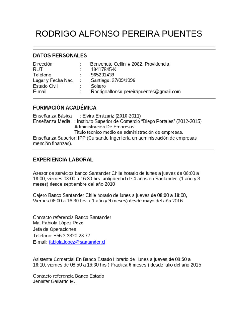 CV Rodrigo Pereira | PDF