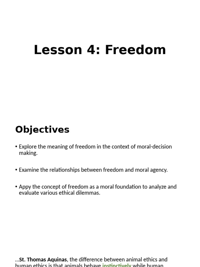 Lesson 4 Freedom | PDF