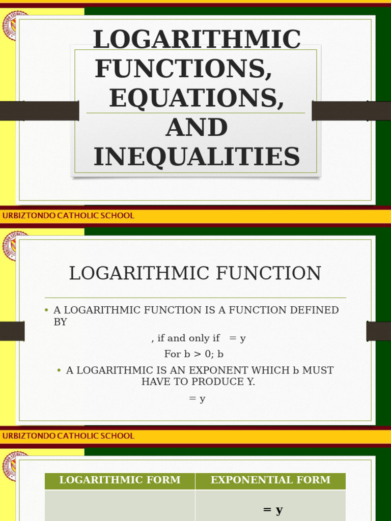 Logarithmic Functions | PDF