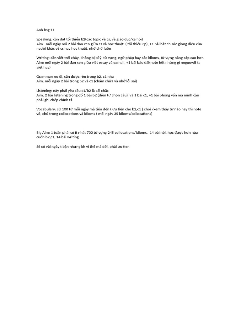 Anh HSG 11 | PDF