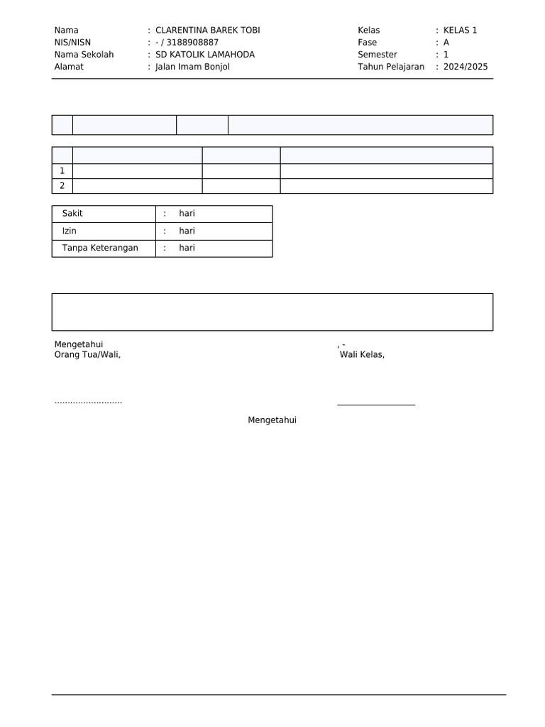 Rapor - CLARENTINA BAREK TOBI | PDF