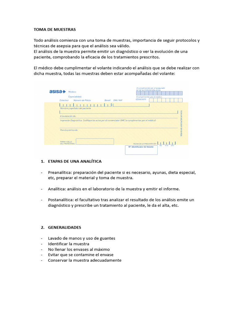 TCAE : Toma de Muestras | PDF | Heces | Especialidades Medicas