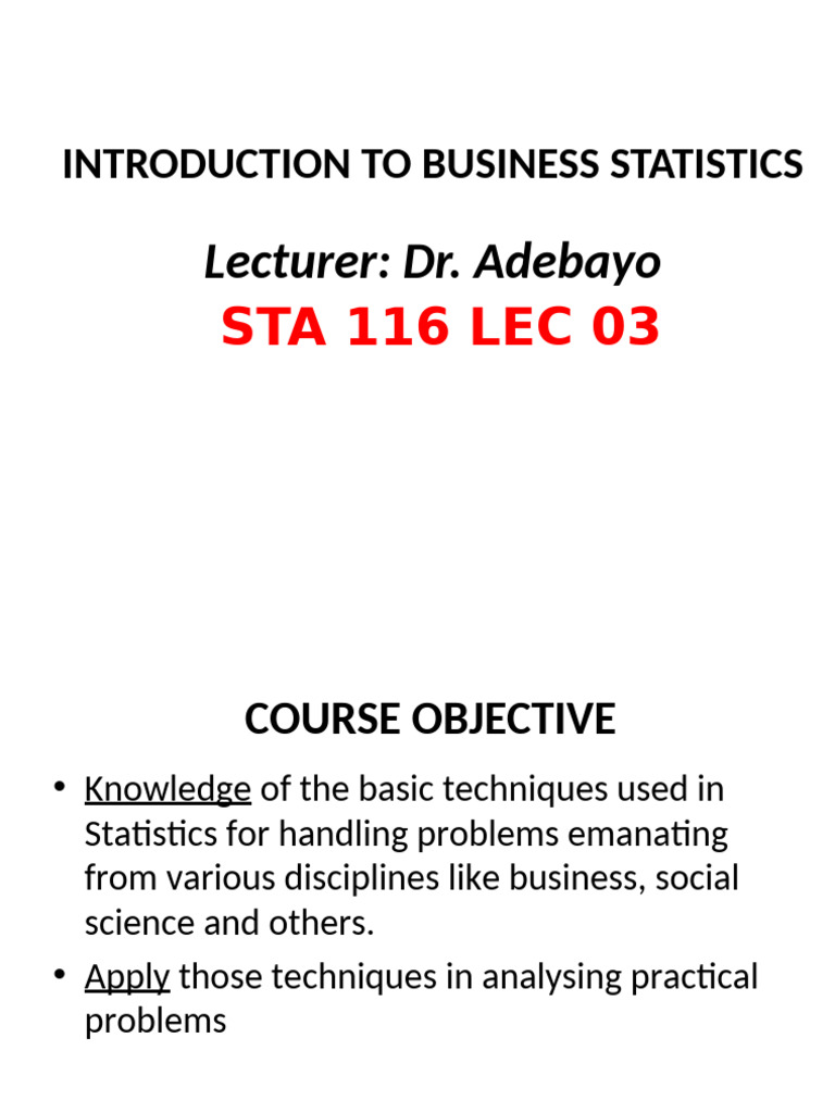 STA 116-Chapter 1 - Introduction To Statistics | PDF | Level Of Measurement | Statistics