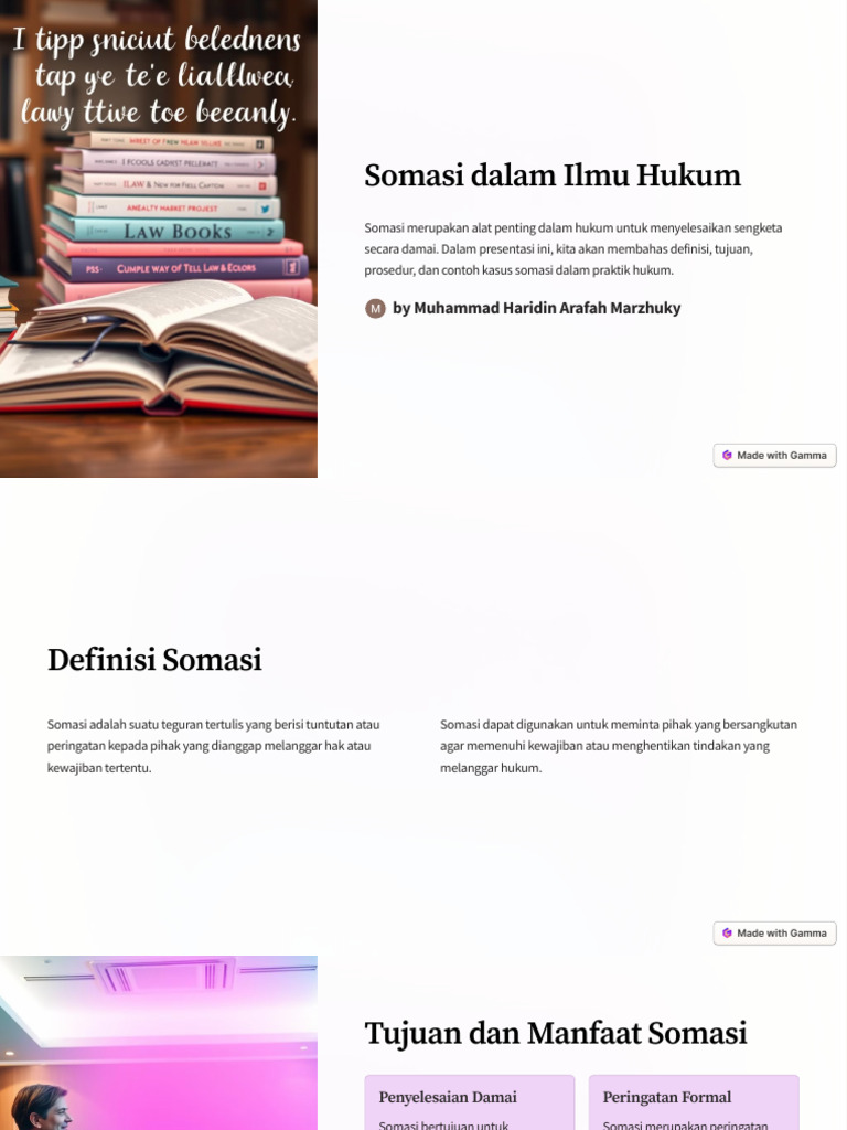 Somasi Dalam Ilmu Hukum | PDF