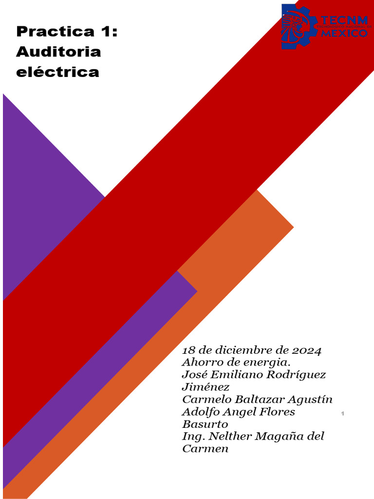Reporte Practica 1 - Ahorro de Energia | PDF | Ingenieria Eléctrica | Uso eficiente de energía