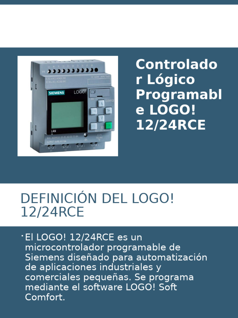 Manual del LOGO! 12/24RCE de Siemens | PDF