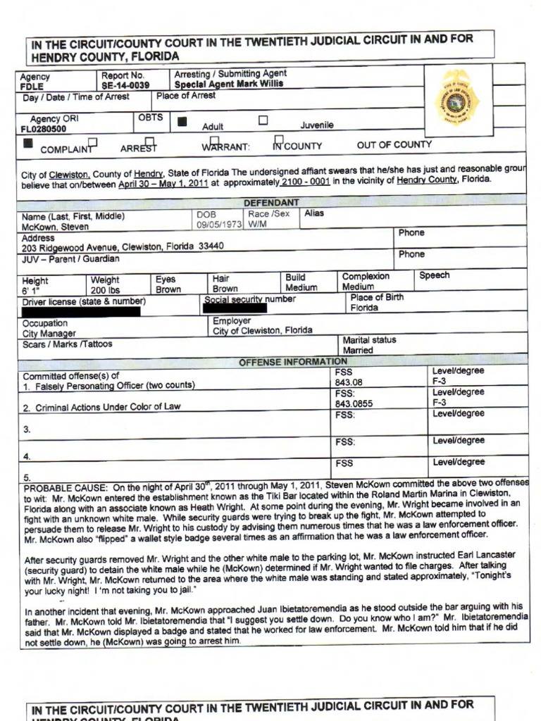 FDLE Report - Steve McKown Investigation | PDF