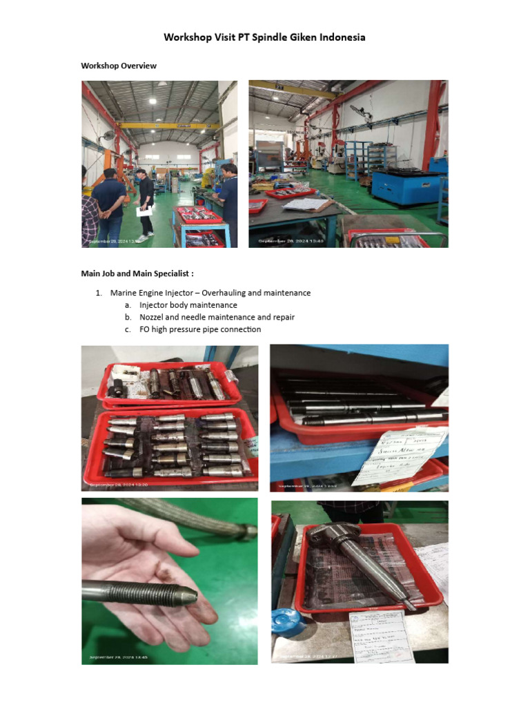Workshop Visit - PT Spindle Giken | PDF