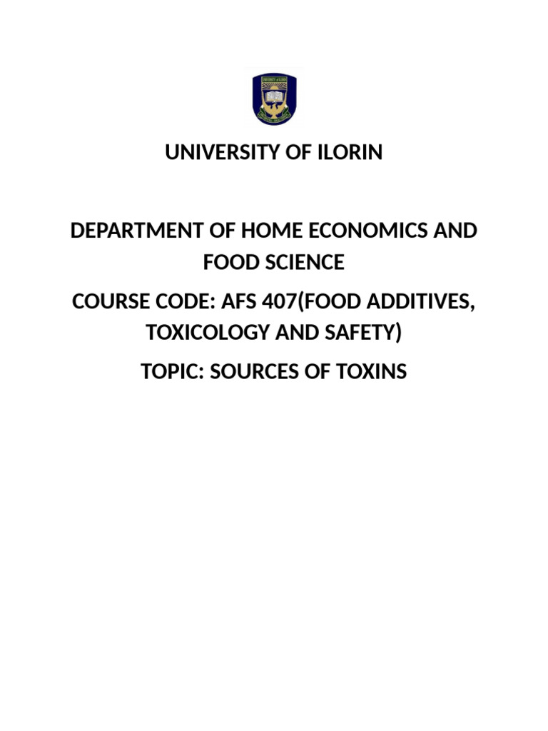 Sources and Types of Toxins Explained | PDF | Mycotoxin | Pollution