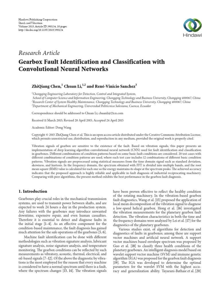Gearbox Fault Identification and Classification Wi | PDF | Artificial Neural Network | Spectral ...