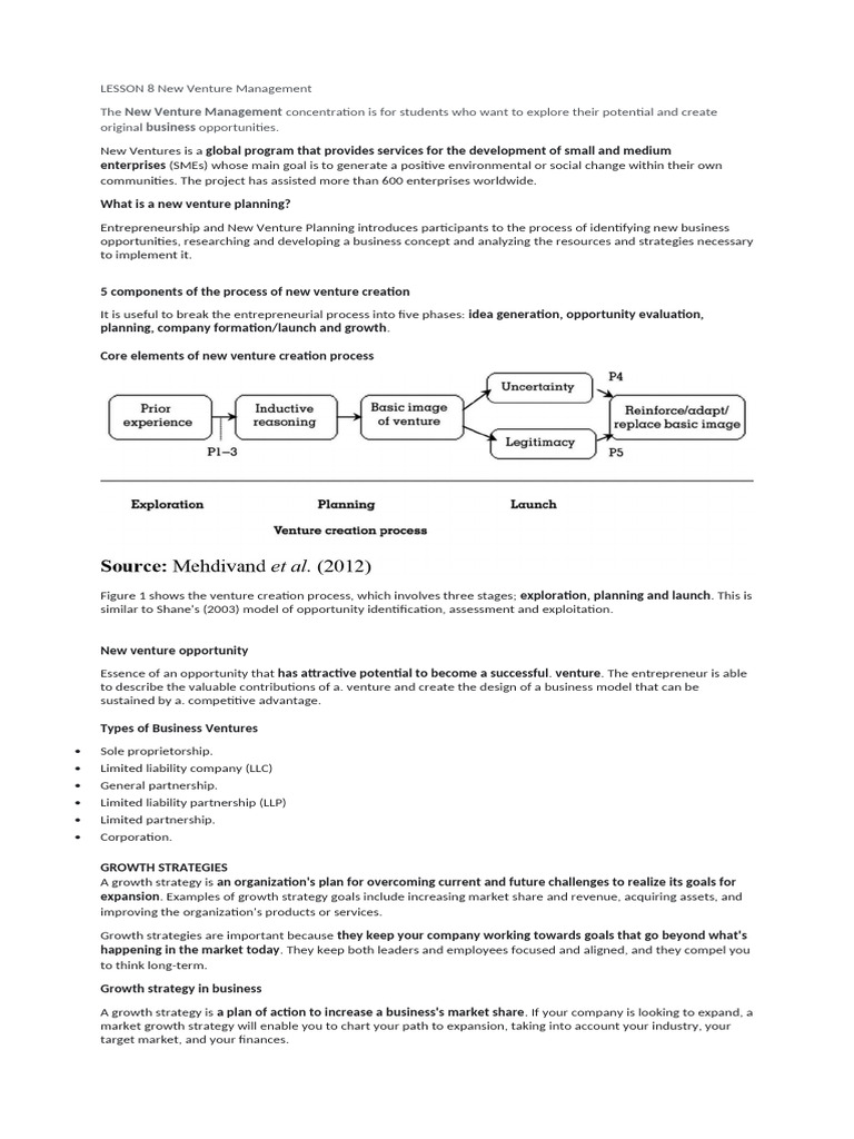 LESSON 8 New Venture Management | PDF | Entrepreneurship | Marketing