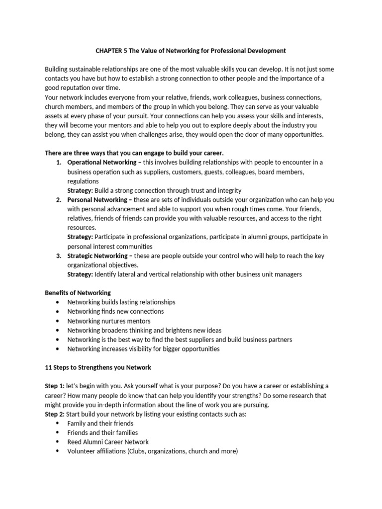 Networking Strategies for Career Growth | PDF | Mentorship | Business