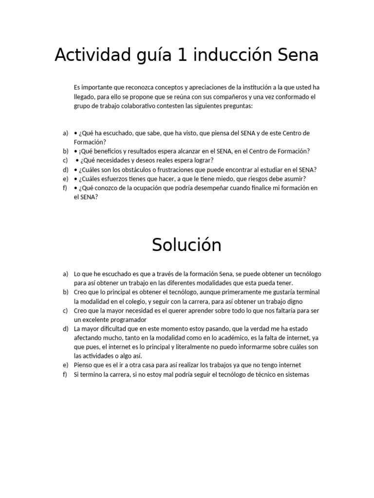 01 Reflexión Sena - Docx | PDF