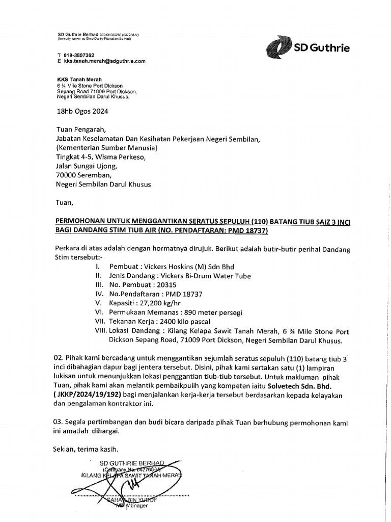 TMM-Surat Lantikan FYK (Solvetech) | PDF