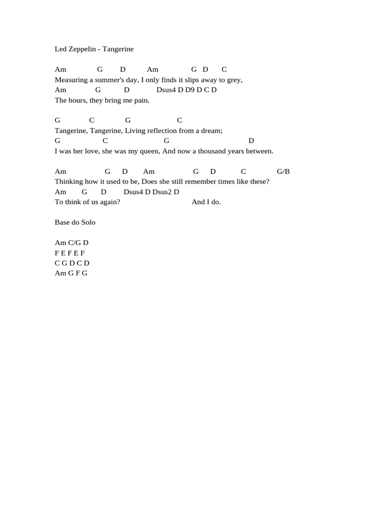 Led Zeppelin - Tangerine | PDF