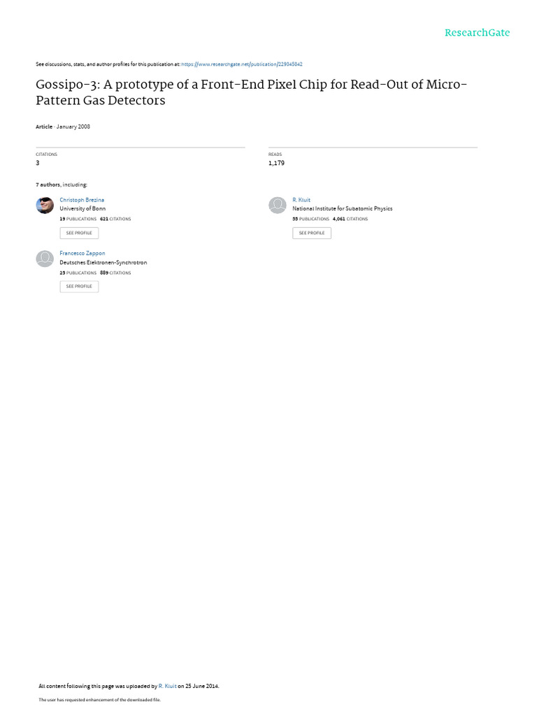 Gossipo-3 A Prototype of A Front-End Pixel Chip Fo | PDF | Electronic ...