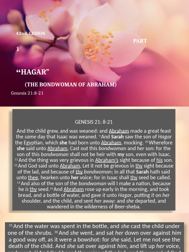 Lesson 42 - PT 1 Hagar | PDF | Hagar | Abraham