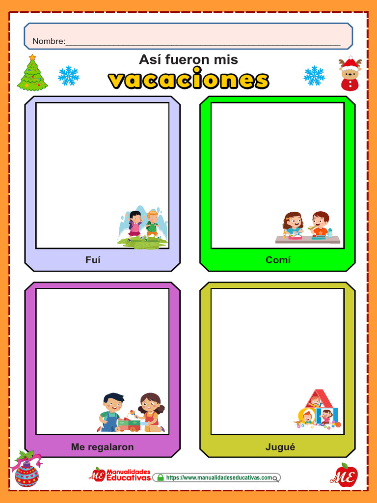 4 Actividades Mis Vacaciones | PDF