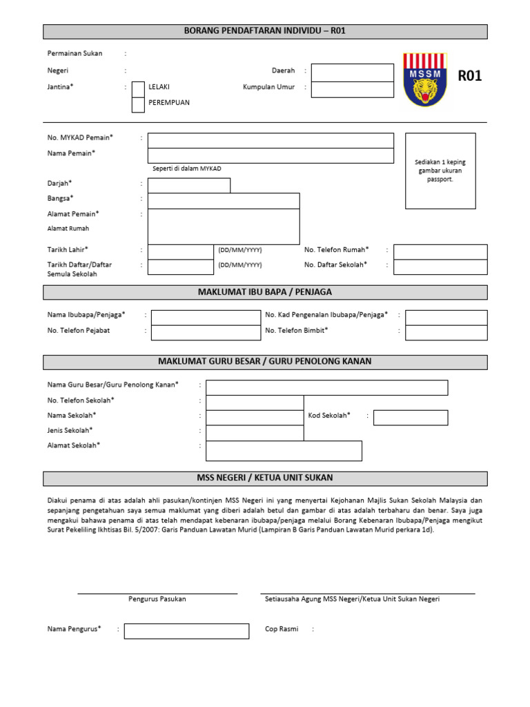 Borang R01 - 1 | PDF