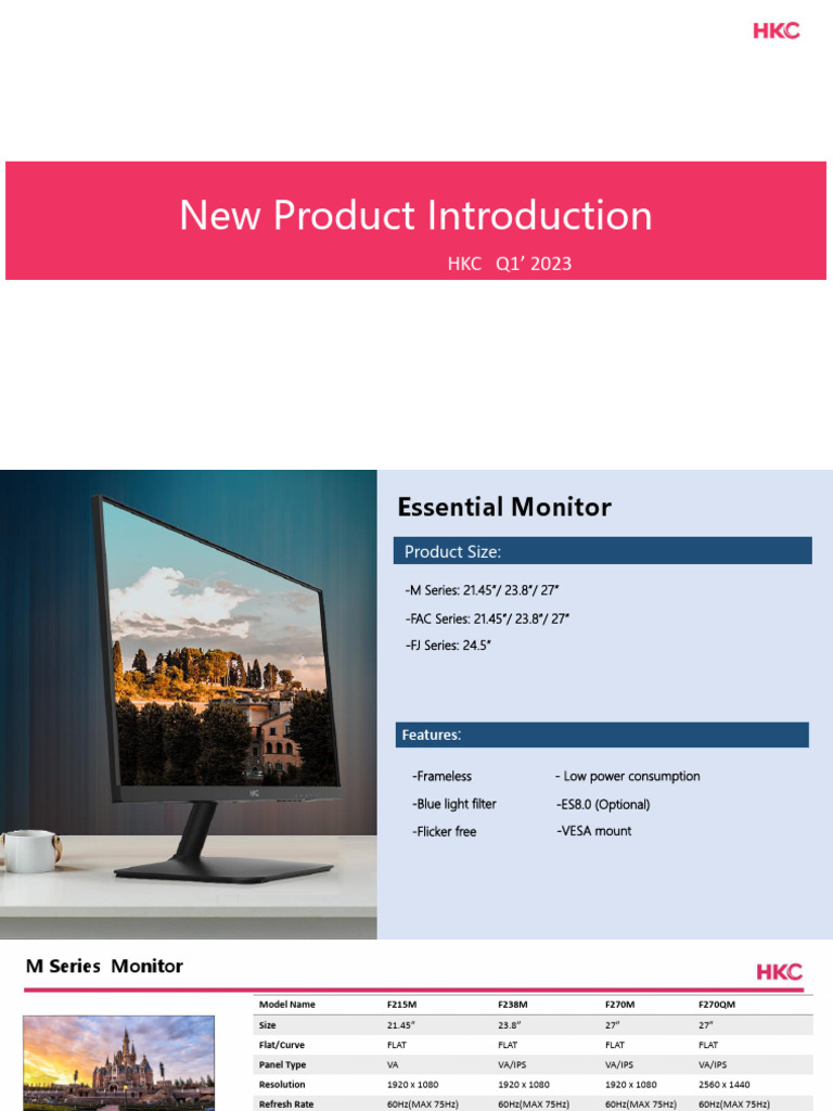 HKC Monitor Product Roadmap Q1' 2023) - For OEM - 20230310 | PDF | Computer Monitor | Display ...