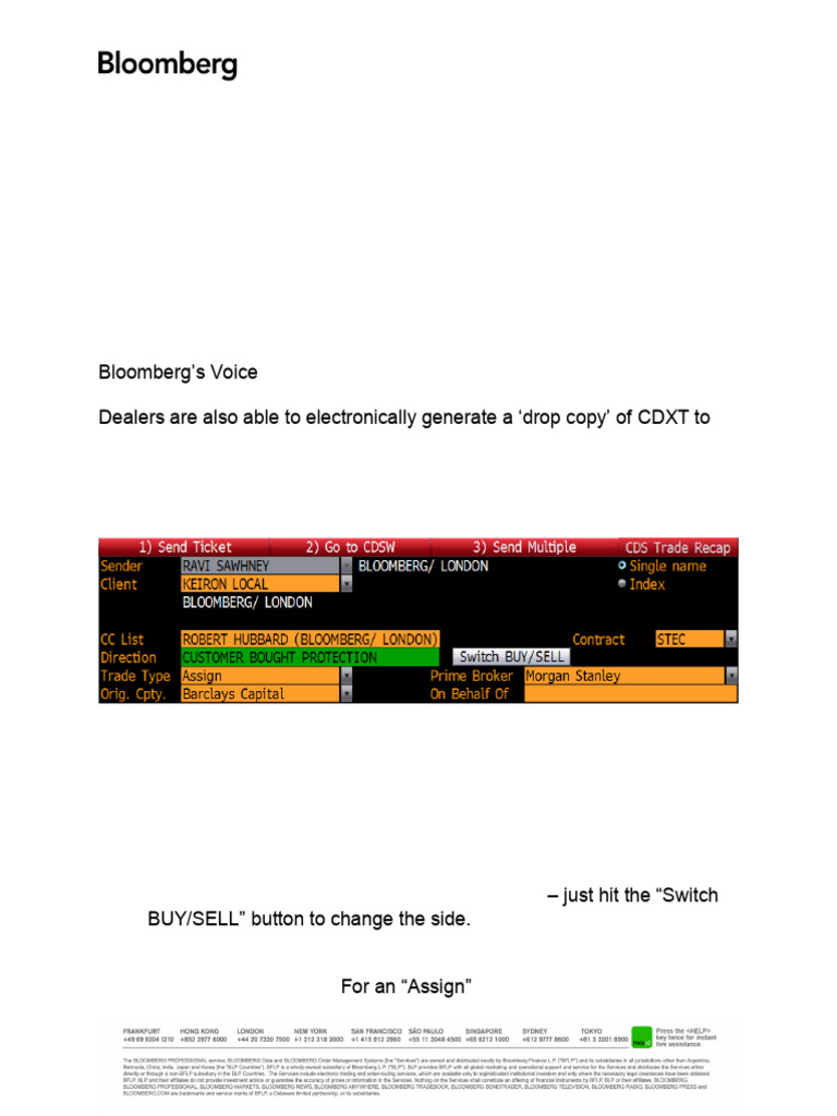 Bloomberg VCON CDXT CME CDS User Guide | PDF | Chicago Mercantile ...