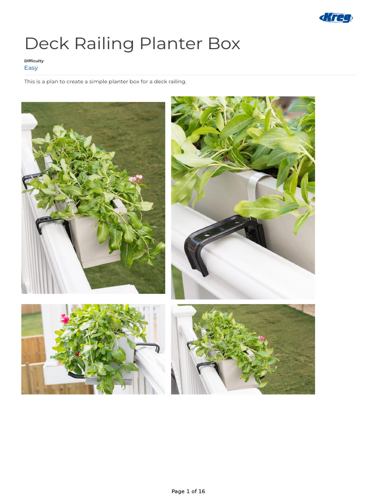 Railing Planter Box | PDF | Drill | Tools