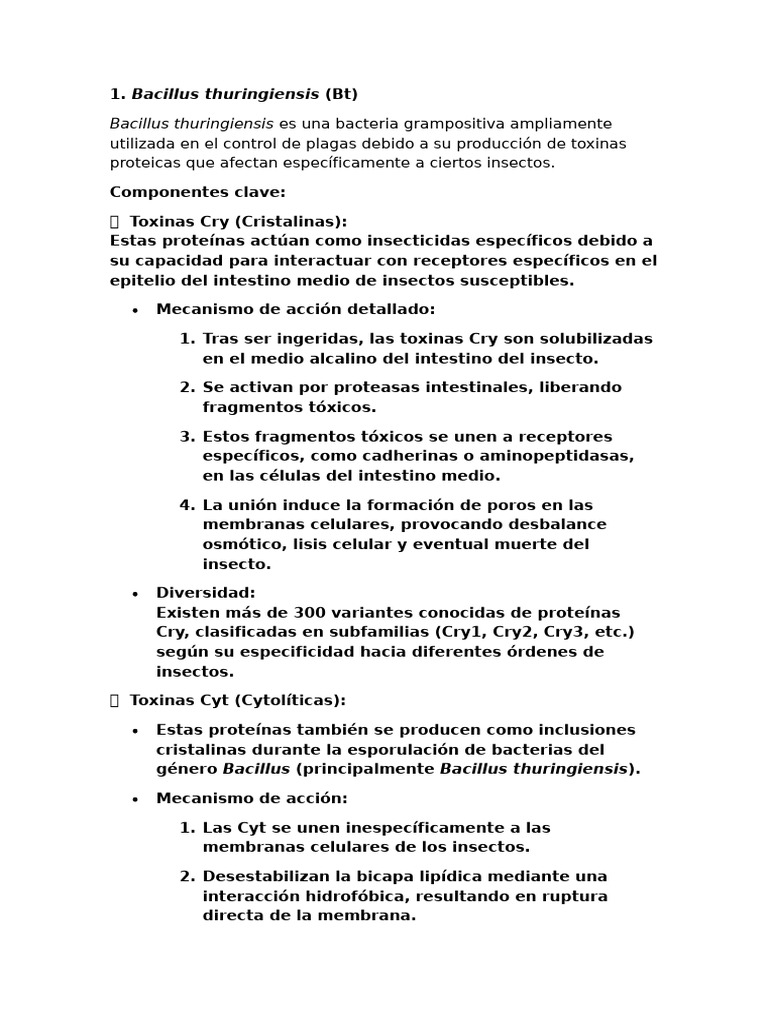 Control biológico de plagas con Bt y hongos | PDF | Virus | Insectos