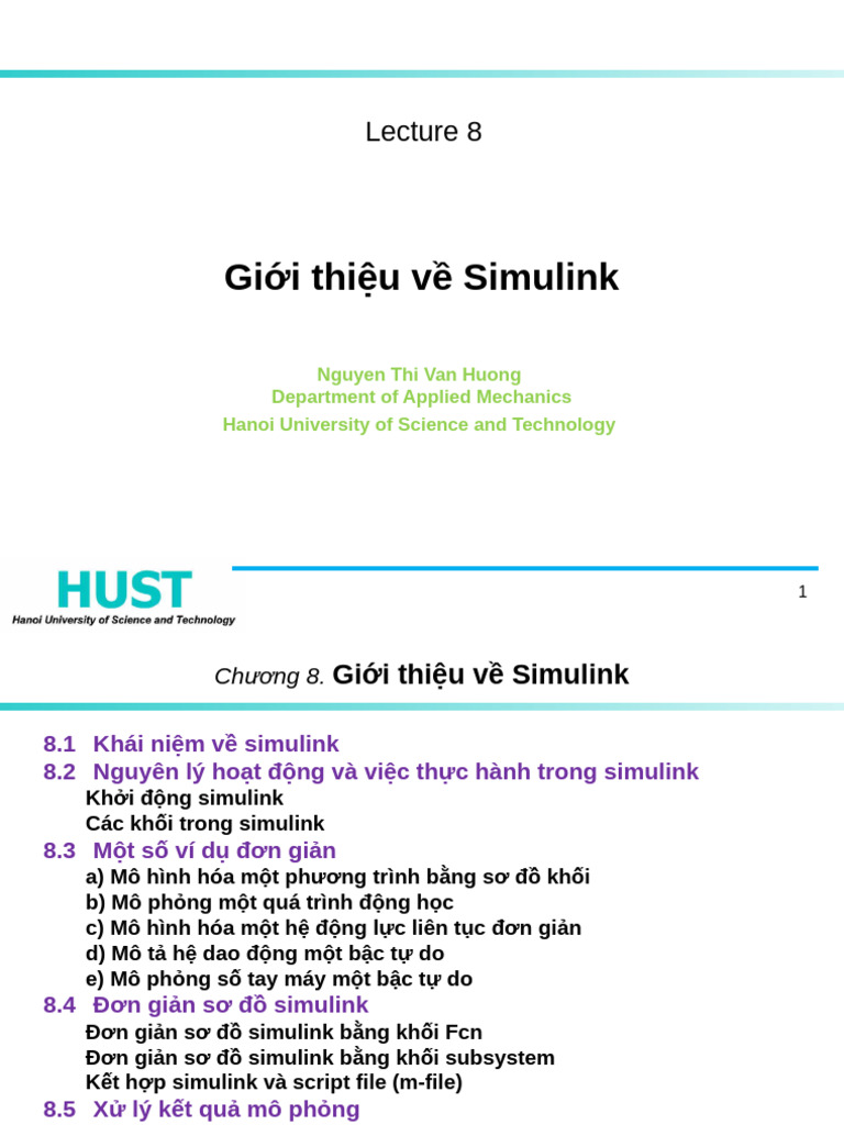Matlab Lecture 8 - Simulink | PDF